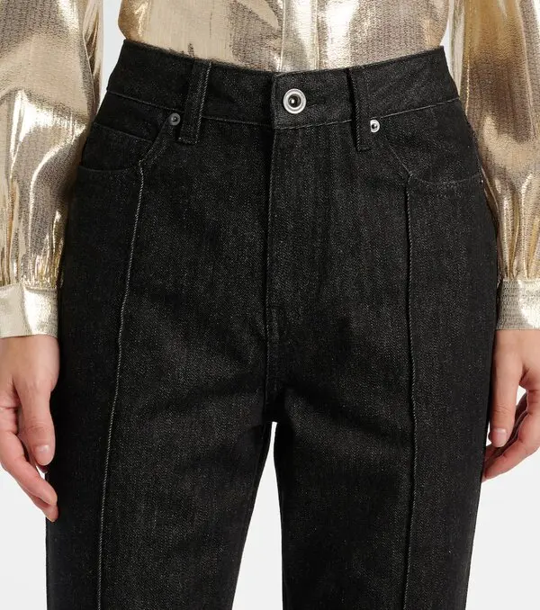 SELF-PORTRAIT High-rise Flared Jeans In Ivory Glow