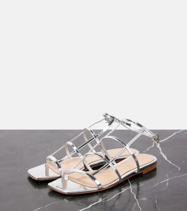 GIANVITO ROSSI Metallic Leather Sandals
