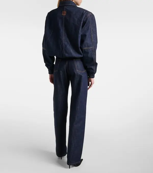 Magda Butrym Oversized Denim Bomber Jacket