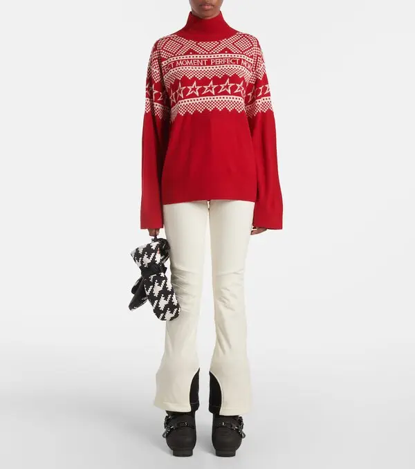 Perfect Moment Intarsia Wool High Neck Sweater
