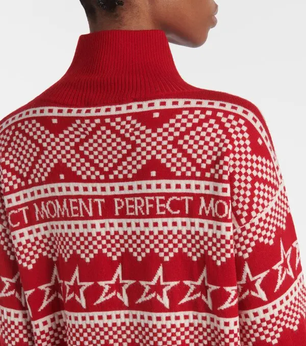 Perfect Moment Intarsia Wool High Neck Sweater