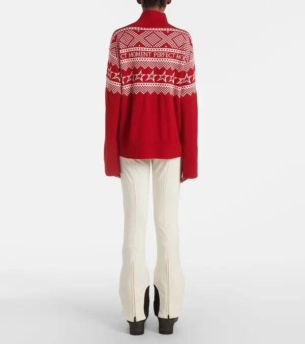 Perfect Moment Intarsia Wool High Neck Sweater