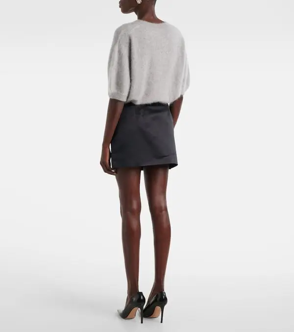 LISA YANG Silk Satin Mini Skirt
