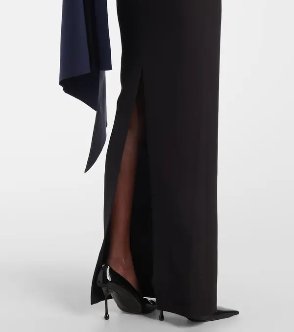 Roland Mouret Bow-detail Draped Taffeta Gown
