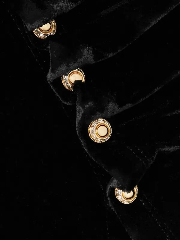 Rabanne Embellished Velvet Turtleneck Top