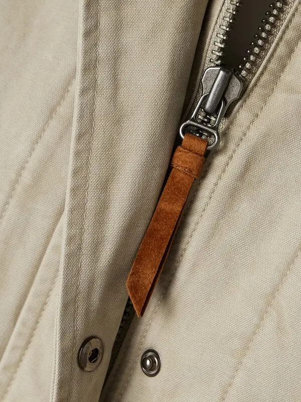 MARANT ETOILE Corduroy-trimmed Cotton-canvas Jacket - Neutrals