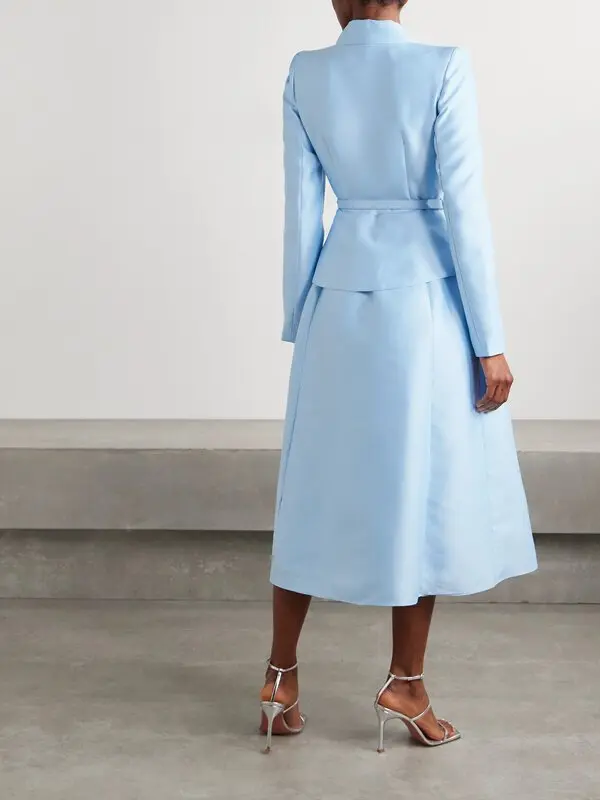 SELF-PORTRAIT Layered Embellished Taffeta Midi Dress