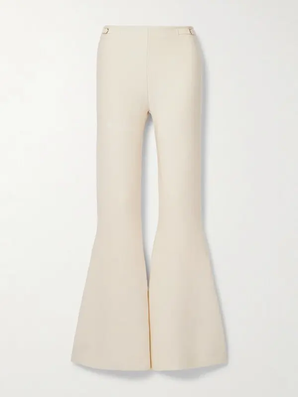 Gabriela Hearst Ayala Flared Wool And Cashmere-blend Knit Pants - Ivory