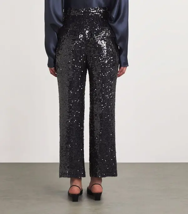Lapointe Sequin Pleated Tapered Trousers