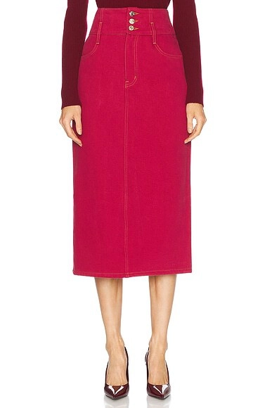 FRAME X Carolina Herrera Corset Midi Skirt