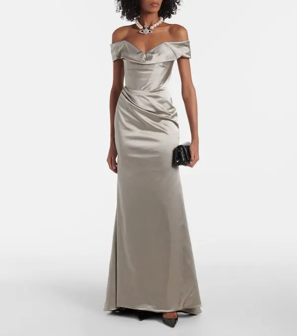 VIVIENNE WESTWOOD Nova Cora Draped Gown - Silver