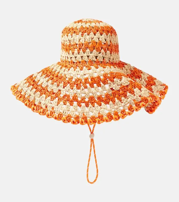 ALEMAIS Flame Raffia Sun Hat - Multicoloured