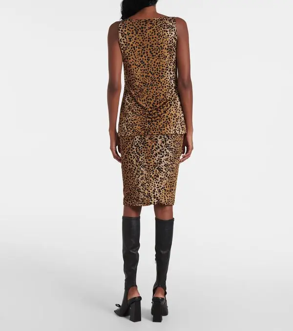 Versace Medusa '95 Leopard-print Draped Top
