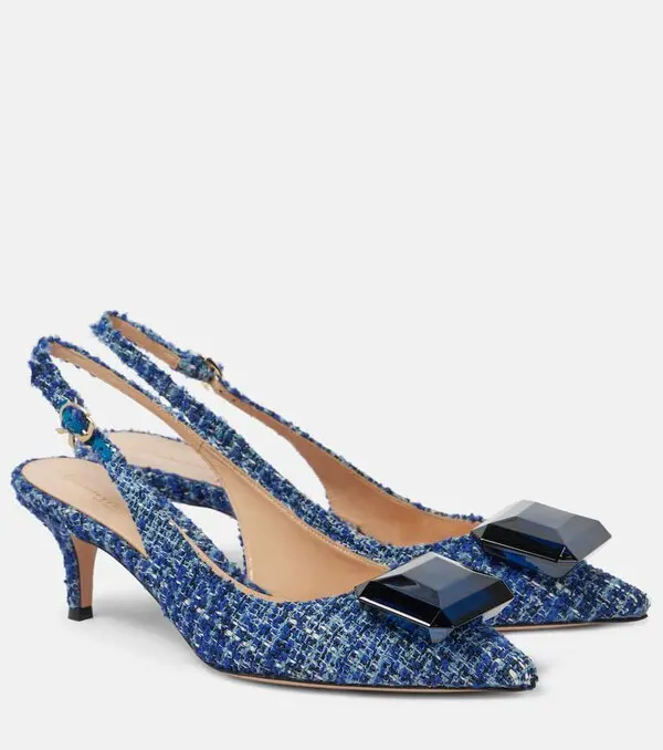 GIANVITO ROSSI Jaipur 55 Buckle-fastening Slingback Pumps - Blue