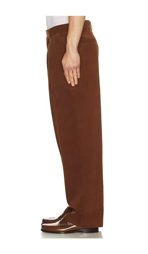 WAO Wide Leg Pleated Corduroy Trousers