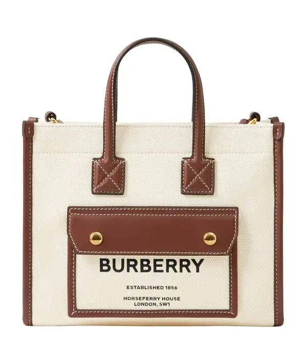 Burberry Mini Canvas Tote Bag - Brown