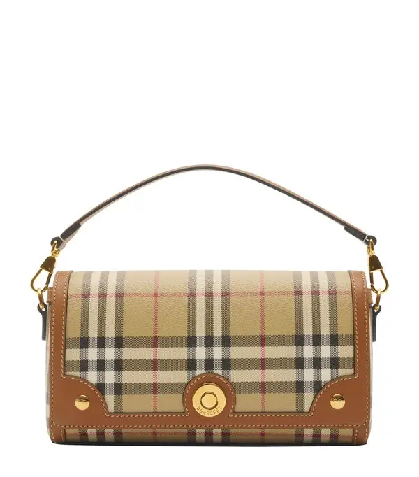 Burberry Check Top Handle Bag - Brown