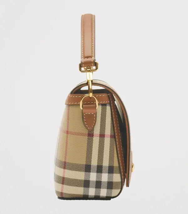 Burberry Check Top Handle Bag - Brown