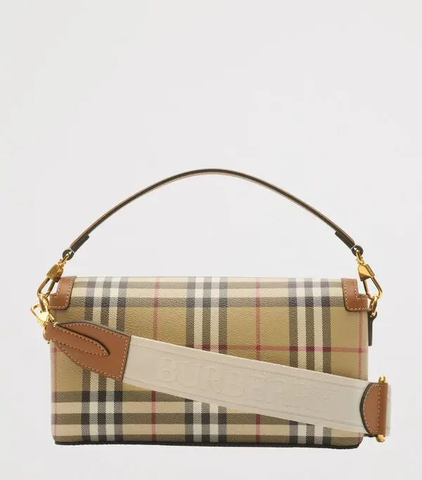 Burberry Check Top Handle Bag - Brown