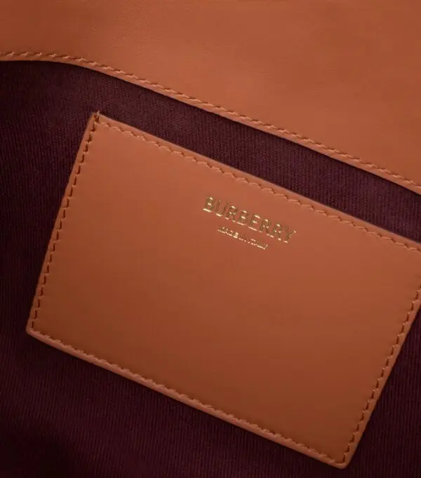 Burberry Check Top Handle Bag - Brown