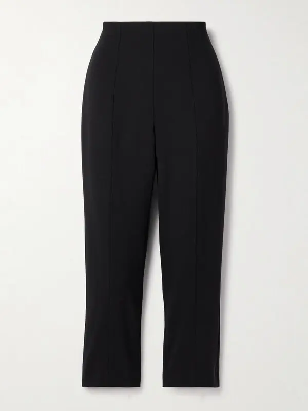 Carolina Herrera Cropped Wool-blend Crepe Skinny Pants - Black