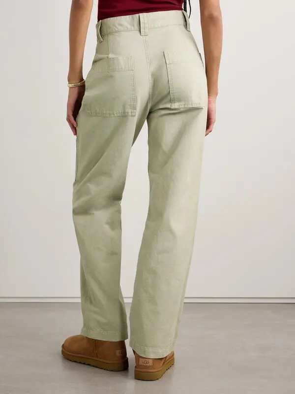 MARANT ETOILE Kanna Pleated Cotton-canvas Cargo Pants - Neutrals