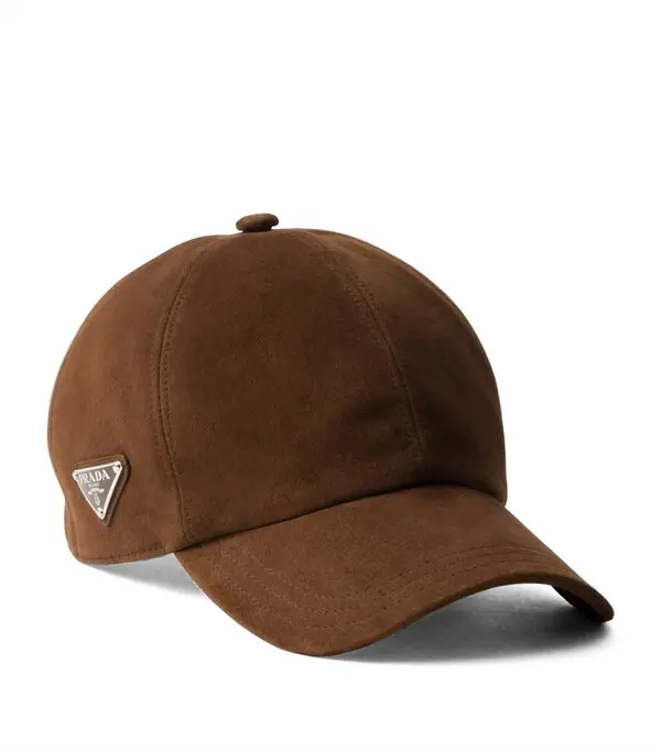 Prada Suede Baseball Cap - Brown