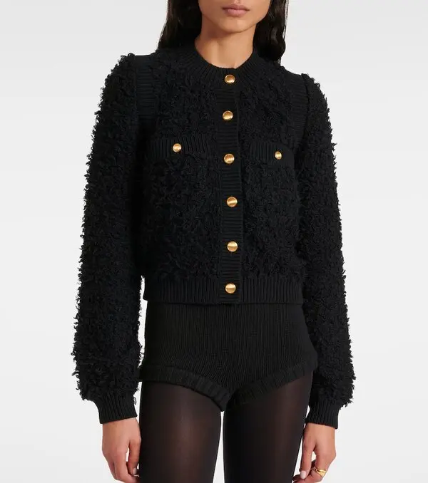 Chloé Cropped Mohair-blend Tweed Jacket