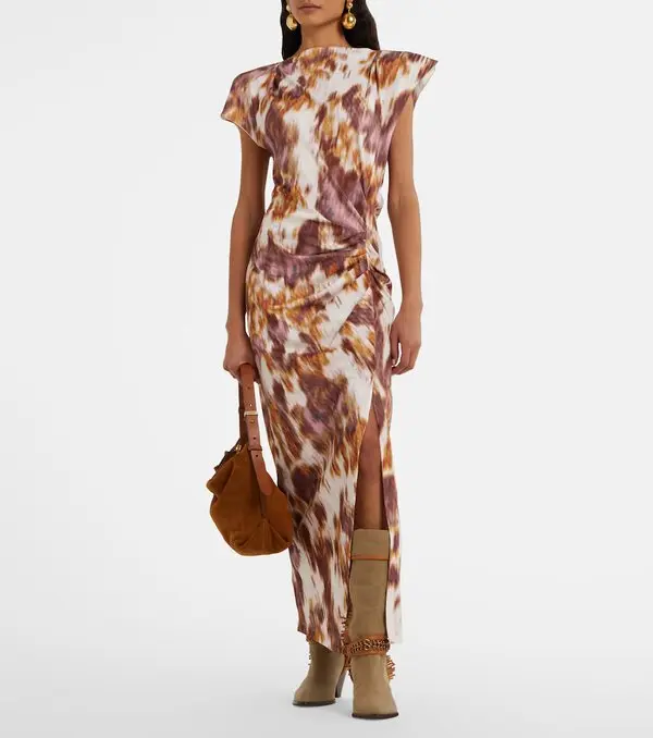 MARANT ETOILE Nadela Printed Cotton Jersey Maxi Dress - Multicoloured