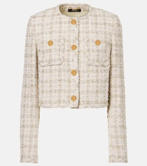 Versace Medusa Tweed Cropped Jacket