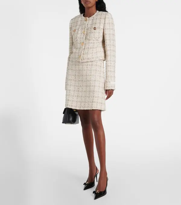 Versace Medusa Tweed Cropped Jacket