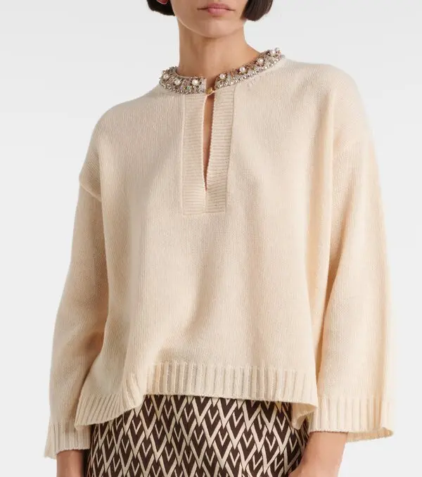 Valentino Garavani Embellished Virgin Wool Sweater