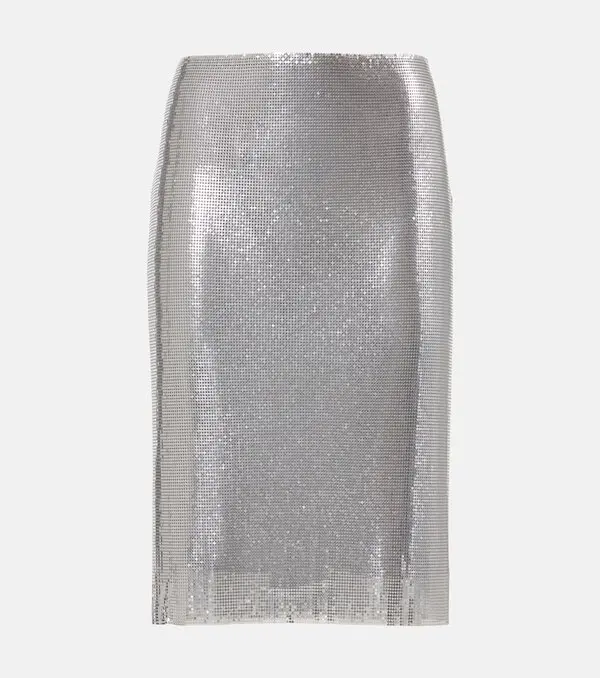 Versace Chainmail Pencil Skirt - Silver