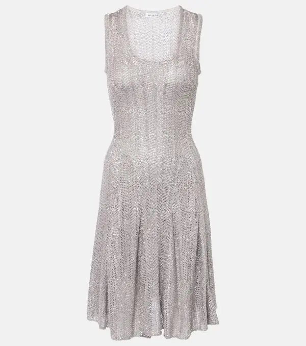 Alaïa Sequined Knitted Minidress