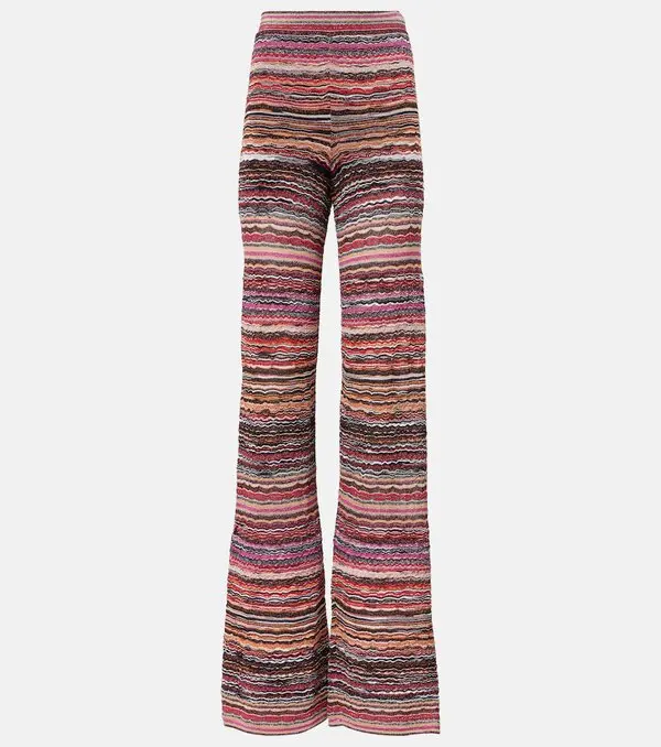 Missoni Zigzag Striped Lame Flared Pants