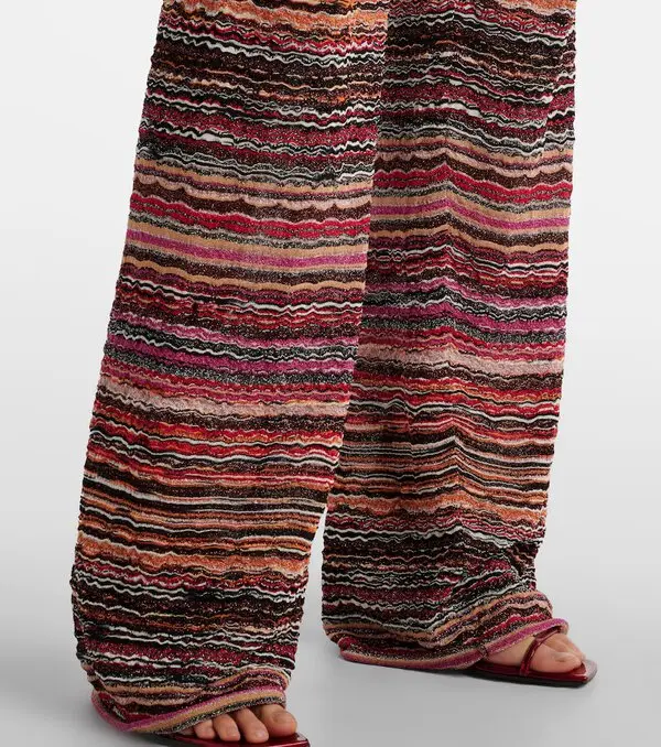 Missoni Zigzag Striped Lame Flared Pants