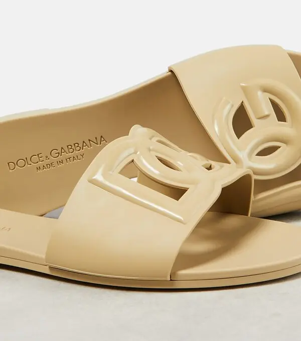 Dolce & Gabbana Dg Rubber Slides - Beige
