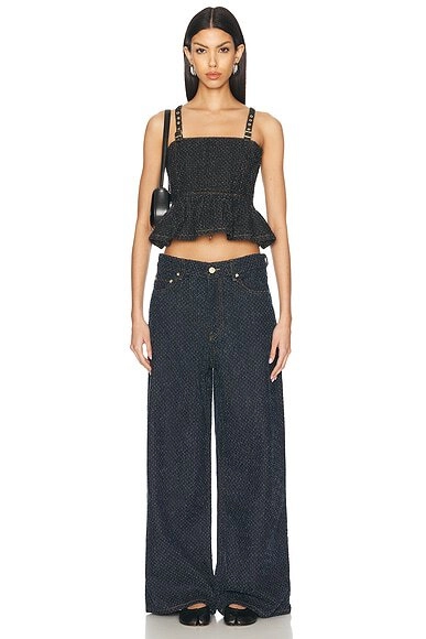 GANNI Sleeveless Peplum Top