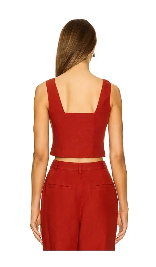 Onia Air Linen Square Neck Top