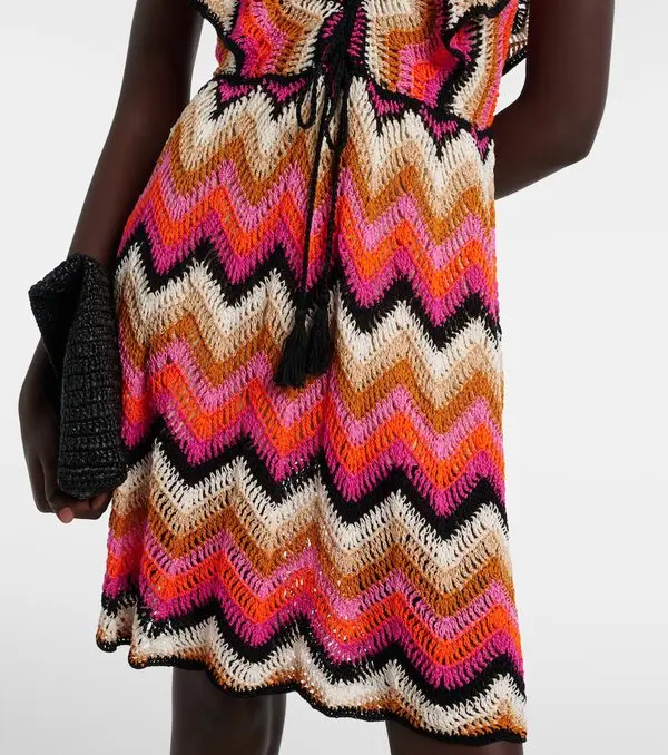 Anna Kosturova Melissa Cotton Crochet Minidress - Multicoloured