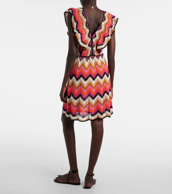 Anna Kosturova Melissa Cotton Crochet Minidress - Multicoloured