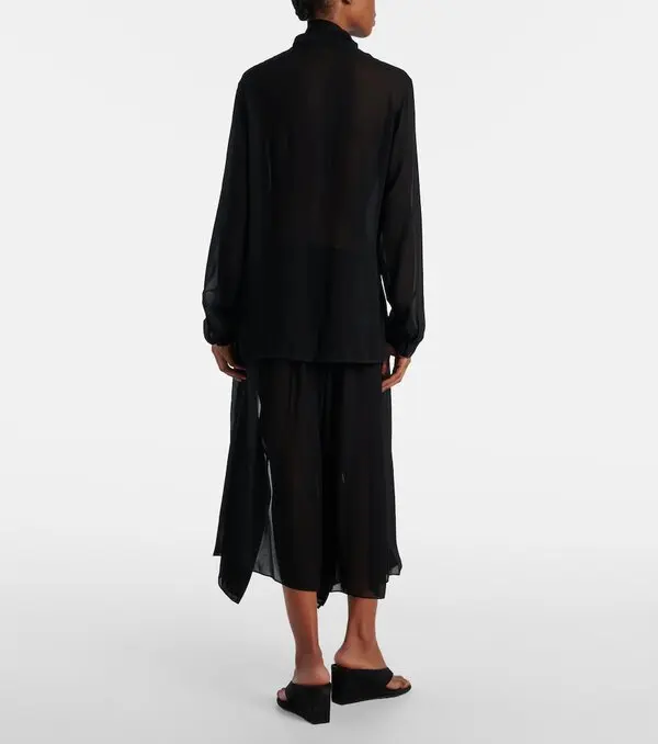 Alaïa Tie-neck Georgette Blouse