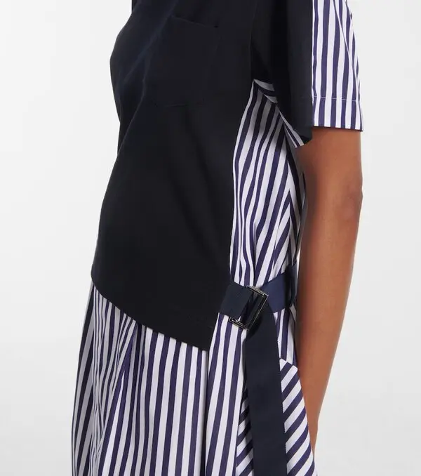 Sacai Striped Cotton Shirt Dress
