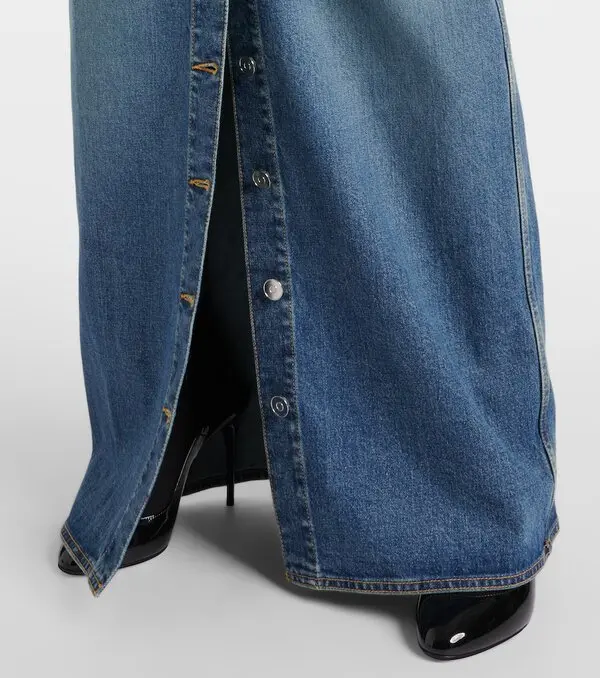Alaïa Denim Maxi Skirt
