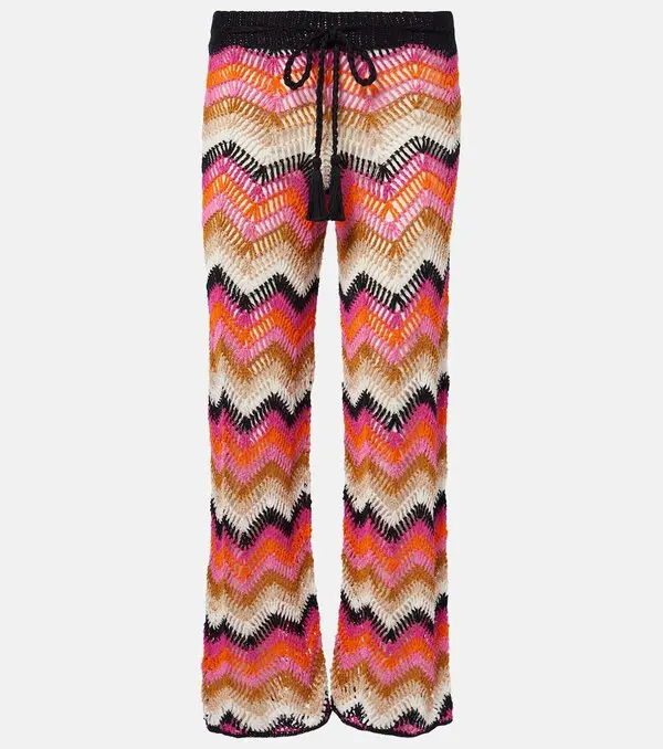 Anna Kosturova Crochet Wide-leg Pants - Multicoloured