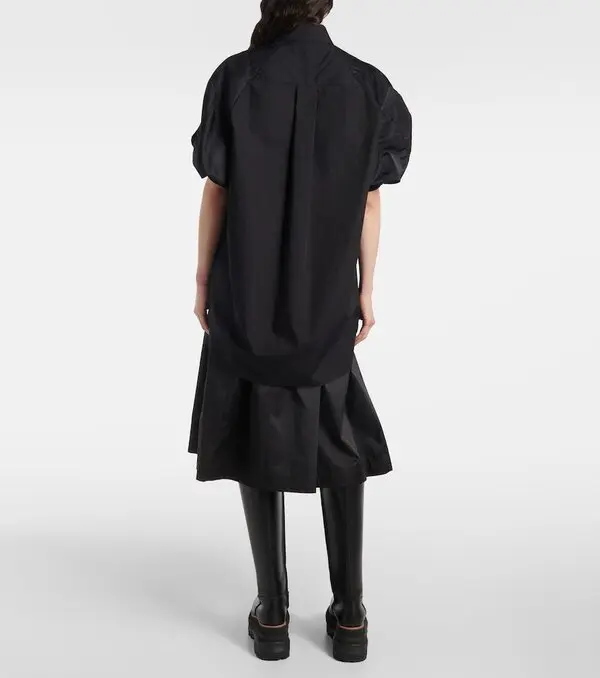 Sacai Poplin And Technical Twill Shirt Dress
