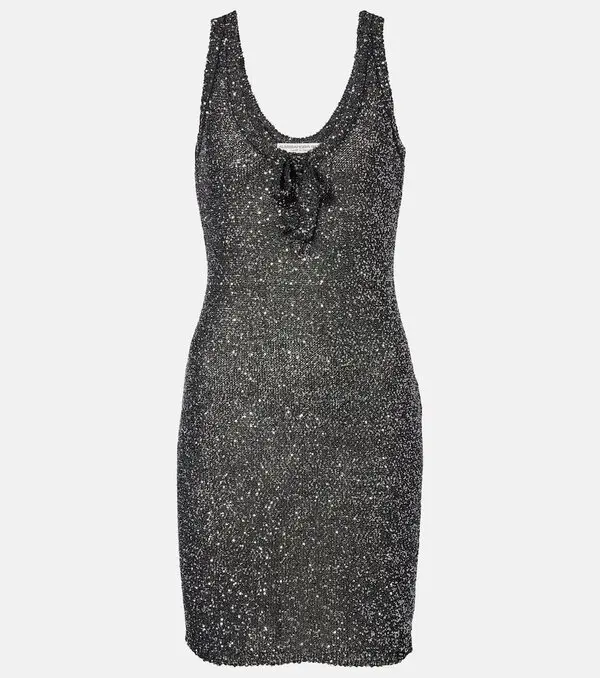 Alessandra Rich Sequined Minidress - Black