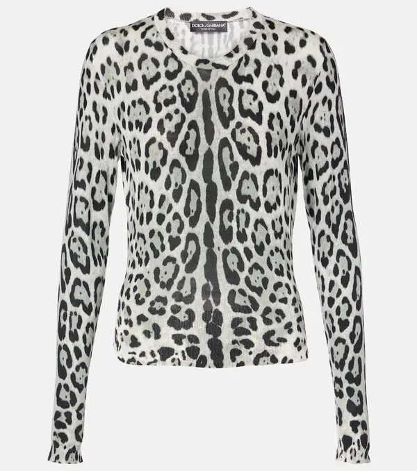 Dolce & Gabbana Animal-print Silk Sweater - Multicoloured