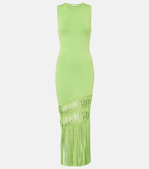 Simkhai Brookes Fringed Maxi Dress - Burgundy