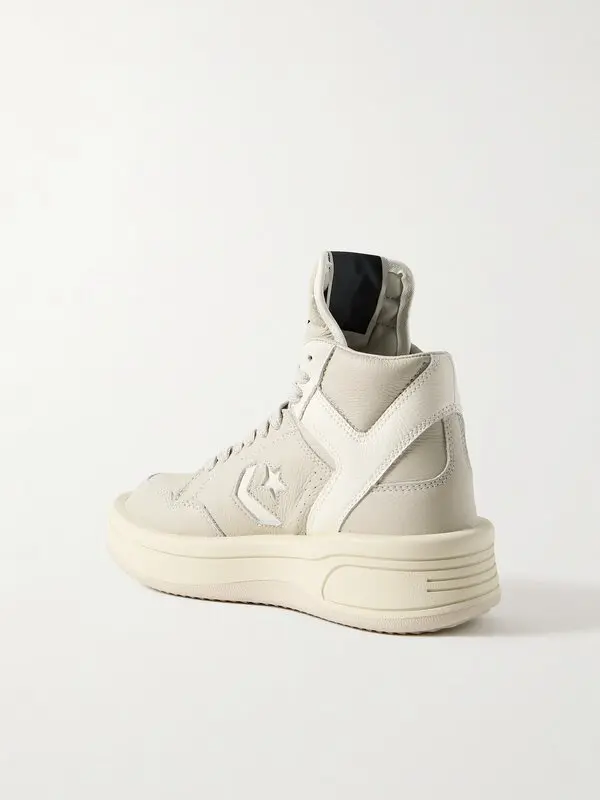 Rick Owens X Converse Turbowpn Textured-leather High-top Sneakers